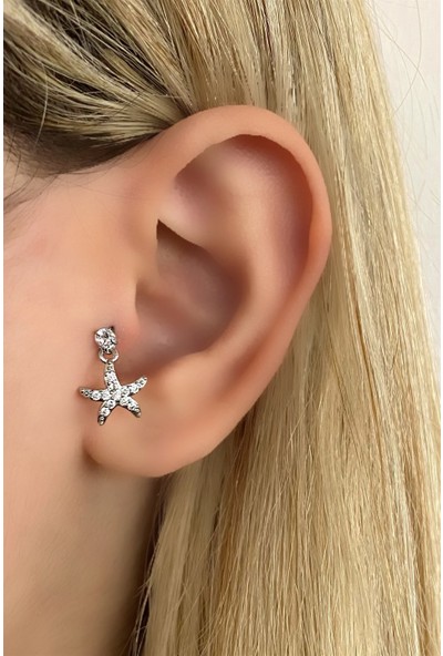 Takıştır Çelik Deniz Yıldızı Figürlü Taşlı Tragus Helix Kulak Piercing Takıştır Çelik Deniz Yıldızı Figürlü Taşlı Tragus Helix Kulak Piercing
