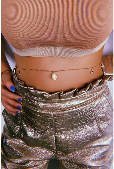 Takıştır Deniz Kabuğu Detaylı Göbek Zinciri Takıştır Deniz Kabuğu Detaylı Göbek Zinciri