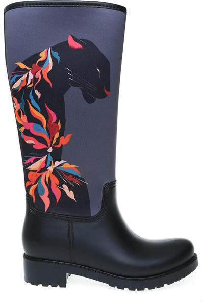 T-Box Siyah Kadın Yağmur Çizmesi