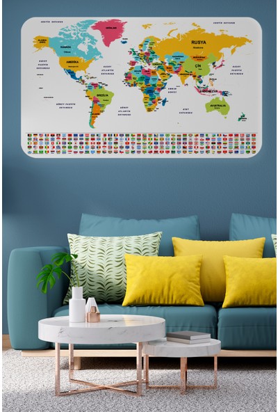 Harita Sepeti Türkçe Ülke Bayrak Lı Eğitici Başkent Detaylı Atlası Dünya Haritası Duvar Sticker Harita Sepeti Türkçe Ülke Bayrak Lı Eğitici Başkent Detaylı Atlası Dünya Haritası Duvar Sticker