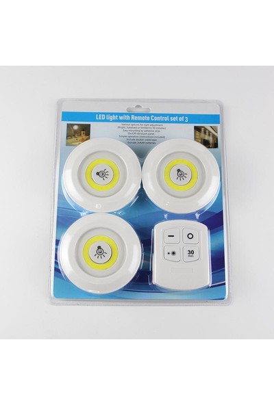 Dükkan Roza Uzaktan Kumandalı 3 Lü Spot LED Lamba Kablosuz Pilli Işıldak Dükkan Roza Uzaktan Kumandalı 3 Lü Spot LED Lamba Kablosuz Pilli Işıldak