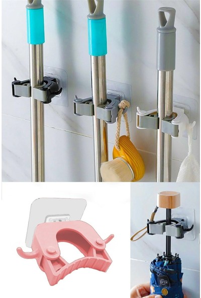 Kitchen Beauty Paspas Süpürge Fırça ve Mop Askısı Sap Tutucu Mutfak Banyo Askı