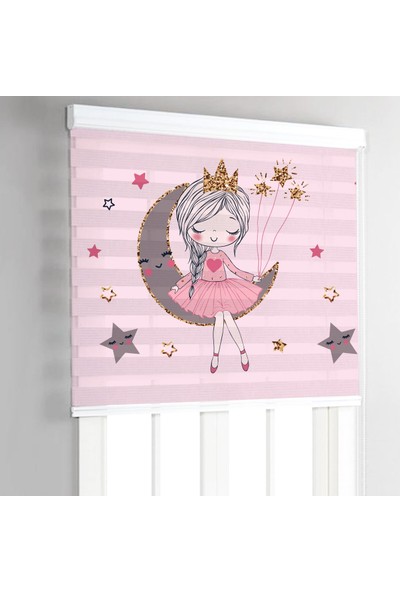 İnstababyrooms Ayda Oturan Kız Desenli Dijital Baskılı Çocuk Odası Zebra Perde İnstababyrooms Ayda Oturan Kız Desenli Dijital Baskılı Çocuk Odası Zebra Perde