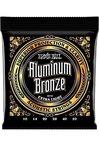 Ernie Ball P02570 Aluminum Bronz Extra Light 10-50 Akustik Gitar Tel Seti Ernie Ball P02570 Aluminum Bronz Extra Light 10-50 Akustik Gitar Tel Seti