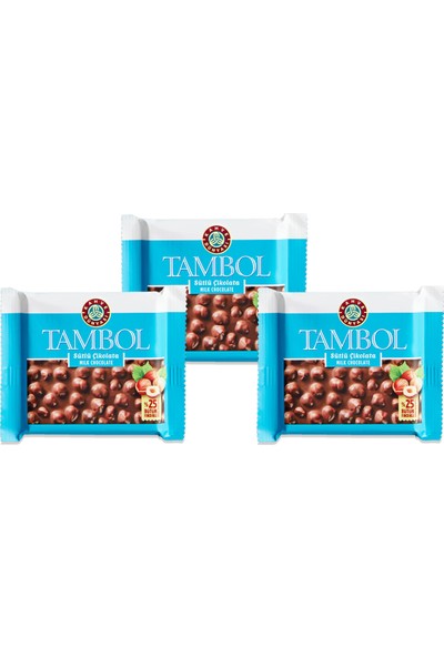 Tambol Bütün Fındıklı Sütlü Çikolata 100 gr 3'lü