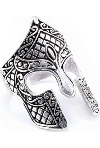 The Collection Gladyatör Motifli Gümüş Kaplama Ayarlanabilir Yüzük