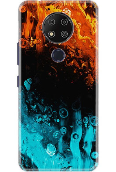 Reeder P13 Blue Max 2020 Kılıf Silikon Desen Özel Seri Orange Blue Color 1665