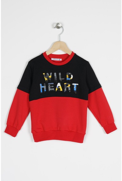 Zepkids Erkek Çocuk Wild Heart Işlemeli Sweatshirt 3-7 Yaş