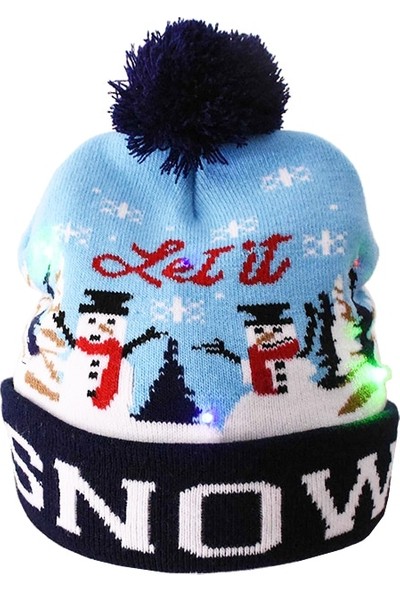 Just For U Çocuklar Için LED Işıklı Desenli Yılbaşı Şapkası (Yurt Dışından)