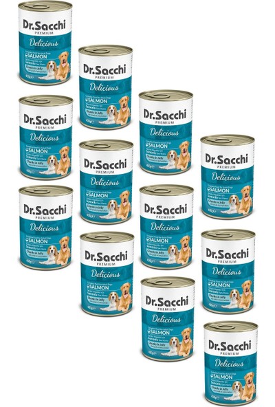 Dr.sacchi Somonlu Köpek Konservesi 400 gr x 12