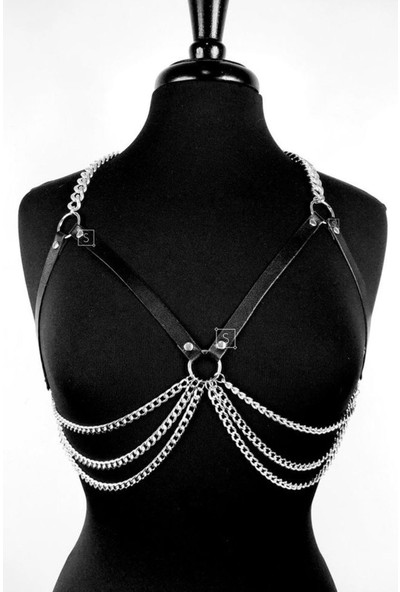 0234-KADIN Siyah Deri ve Zincir Detaylı Harnes 0234-KADIN Siyah Deri ve Zincir Detaylı Harnes