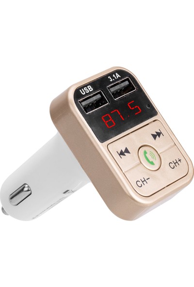 Hytech HY-XCB30 Çift USB 5V 3.1A Usb+Tf Desteği Gold Bluetooth Fm Transmitter