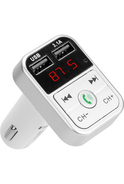 Hytech HY-XCB30 Bluetooth Çift USB 5V 2.1A LED Ekran Usb+Tf Desteği Gümüş Fm Transmitter Hytech HY-XCB30 Bluetooth Çift USB 5V 2.1A LED Ekran Usb+Tf Desteği Gümüş Fm Transmitter