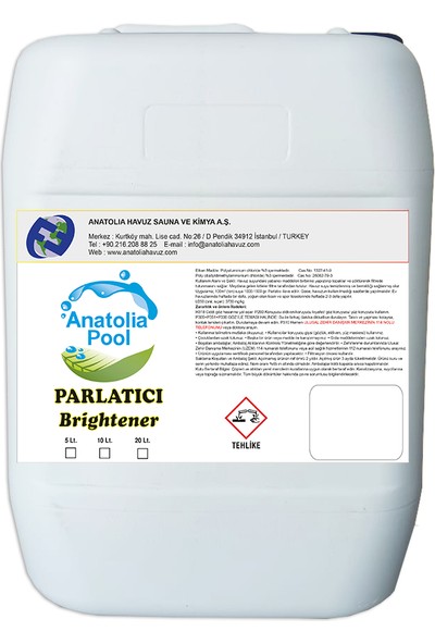 Anatolia Pool Havuz Suyu Parlatıcı / Berraklaştırıcı 20 Lt. (Brightener)