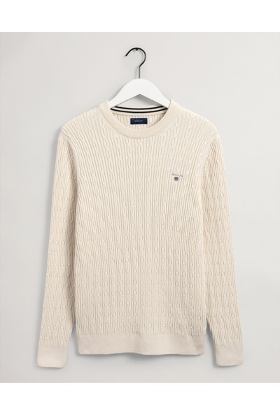 Gant Erkek Krem Regular Fit Triko Kazak 8030114.130 Gant Erkek Krem Regular Fit Triko Kazak 8030114.130