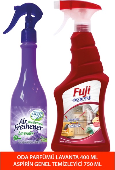 Fuji Aspirin Genel Temizleyici Sprey 750 ml + Neon Lavanta Oda Spreyi Kalıcı Oda Parfümü 400 ml