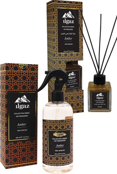 Ilgaz Collectıon 400 ml Amber Çiçeği Kokusu Oda Spreyi + 120 ml Bambu Çubuklu Oda Kokusu Kalıcı Parfümlü Ilgaz Collectıon 400 ml Amber Çiçeği Kokusu Oda Spreyi + 120 ml Bambu Çubuklu Oda Kokusu Kalıcı Parfümlü