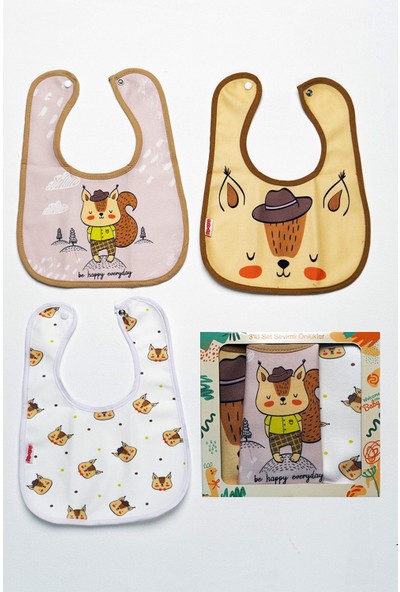 Mai Perla Sincap Temalı Kare 3 Parça Microfiber Mama Önlüğü Kendi Kutusunda (Su Geçirmez) Çıtçıtlı Mai Perla Sincap Temalı Kare 3 Parça Microfiber Mama Önlüğü Kendi Kutusunda (Su Geçirmez) Çıtçıtlı