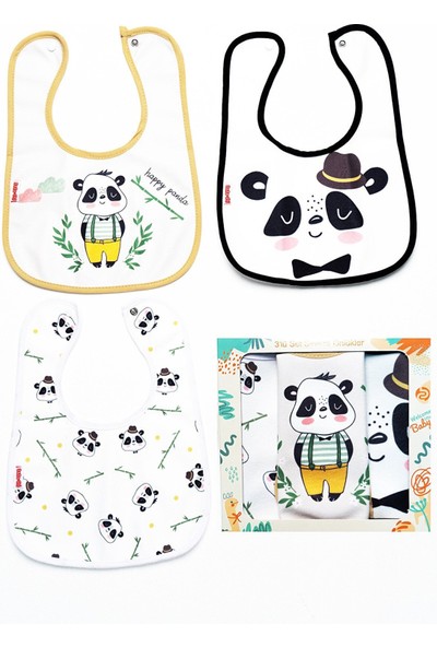 Mai Perla Panda Temalı Kare 3 Parça Microfiber Mama Önlüğü Kendi Kutusunda (Su Geçirmez) Çıtçıtlı Mai Perla Panda Temalı Kare 3 Parça Microfiber Mama Önlüğü Kendi Kutusunda (Su Geçirmez) Çıtçıtlı