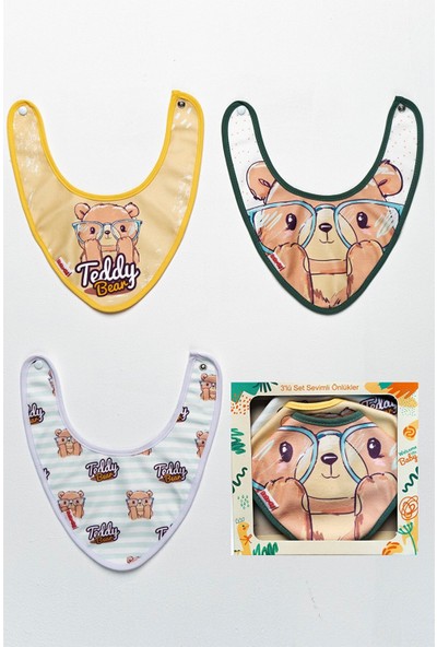 Mai Perla Teddy Bear Temalı Üçgen 3 Parça Microfiber Mama Önlüğü Kendi Kutusunda (Su Geçirmez) Çıtçıtlı Mai Perla Teddy Bear Temalı Üçgen 3 Parça Microfiber Mama Önlüğü Kendi Kutusunda (Su Geçirmez) Çıtçıtlı