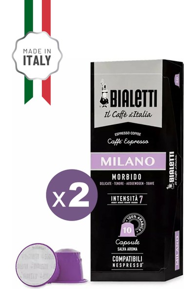 Bialetti Nespresso Uyumlu Milano Kapsül 20'li Bialetti Nespresso Uyumlu Milano Kapsül 20'li