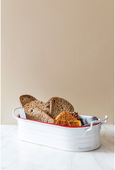 Arma House 29 cm Country Tarzı Kırmızı & Beyaz Ekmeklik Arma House 29 cm Country Tarzı Kırmızı & Beyaz Ekmeklik