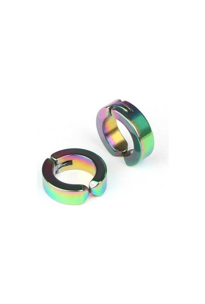 Antique Dolunay Unisex 316L Paslanmaz Çelik Sıkıştırmalı Halka Küpe