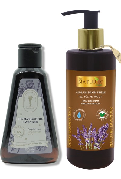 Gallipoli Lavender Bitkisel Lavanta Yağlı Masaj Yağı 150 ml + Lavanta Yağlı El Yüz Vücut Losyonu 250 ml Gallipoli Lavender Bitkisel Lavanta Yağlı Masaj Yağı 150 ml + Lavanta Yağlı El Yüz Vücut Losyonu 250 ml
