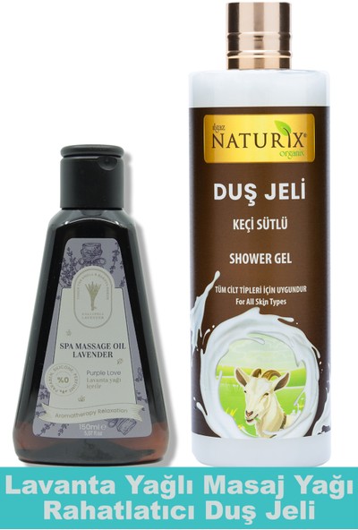 Gallipoli Lavender Bitkisel Lavanta Yağlı Masaj Yağı Anti Terapi 150 ml + Nemlendirici Keçi Sütü Duş Jeli 400 ml Gallipoli Lavender Bitkisel Lavanta Yağlı Masaj Yağı Anti Terapi 150 ml + Nemlendirici Keçi Sütü Duş Jeli 400 ml
