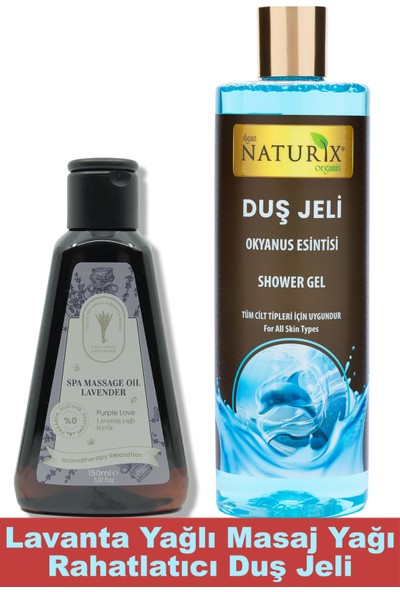 Gallipoli Lavender Bitkisel Lavanta Yağlı Masaj Yağı Anti Terapi 150 ml + Okyanus Esintisi Duş Jeli 400 ml Gallipoli Lavender Bitkisel Lavanta Yağlı Masaj Yağı Anti Terapi 150 ml + Okyanus Esintisi Duş Jeli 400 ml