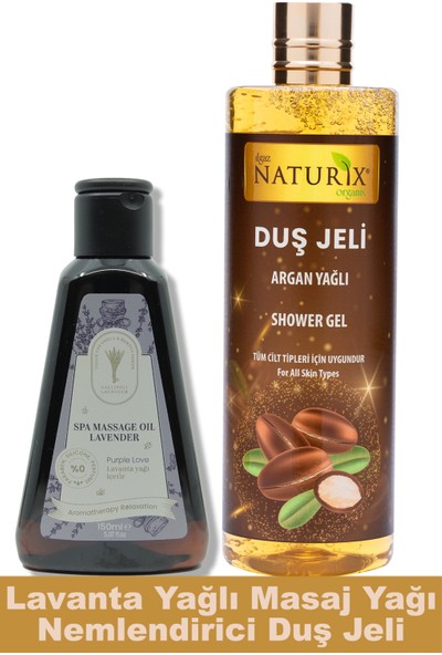Gallipoli Lavender Bitkisel Lavanta Yağlı Masaj Yağı Anti Terapi 150 ml + Argan Yağlı Duş Jeli 400 ml Gallipoli Lavender Bitkisel Lavanta Yağlı Masaj Yağı Anti Terapi 150 ml + Argan Yağlı Duş Jeli 400 ml