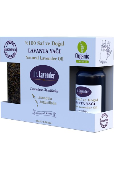 Dr. Lavender Saf Konsantre Lavanta Yağı 10 ml + Damlalık ve Lavanta Çiçeği
