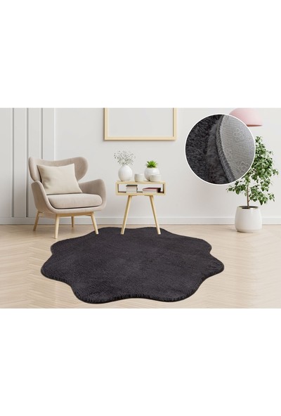 My Evilla Modern Dekoratif Halı Jel Kaymaz Taban Peluş Puffy Antrasit Papatya Yolluk My Evilla Modern Dekoratif Halı Jel Kaymaz Taban Peluş Puffy Antrasit Papatya Yolluk