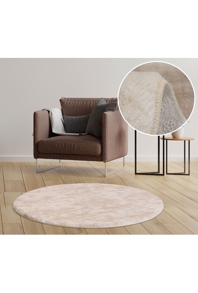 My Evilla Modern Dekoratif Halı Jel Kaymaz Taban Peluş Puffy Yuvarlak Post Krem Dalga Desenli My Evilla Modern Dekoratif Halı Jel Kaymaz Taban Peluş Puffy Yuvarlak Post Krem Dalga Desenli