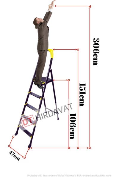 KL 4+1 Basamak Superstep Merdiven 150KG Taşıma Kapasitesi
