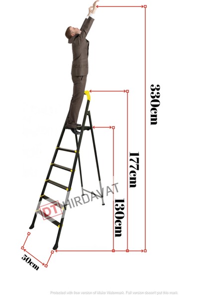 KL 5+1 Basamak Superstep Merdiven 150KG Taşıma Kapasitesi