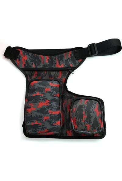 OEM Bacak Çantası Üç Cepli Kamufulaj Kırmızı