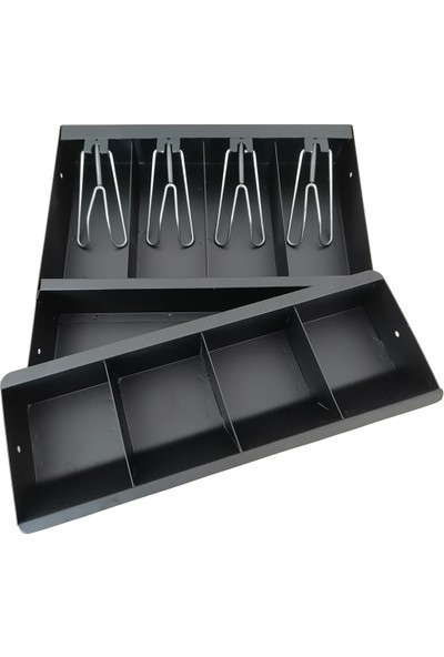 Saypos Metal Çekmece Içi Para Düzenleyici 4 Banknot 4 Madeni Para Gözlü 31 x 30 x 6 cm