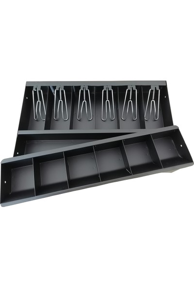 Saypos Metal Çekmece Içi Para Düzenleyici 6 Banknot 6 Madeni Para Gözlü 46,5 x 30 x 6 cm