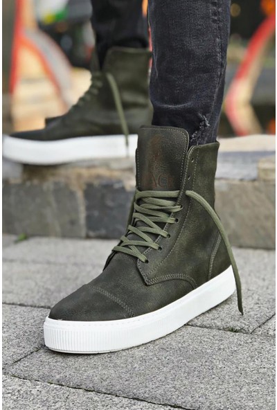 Knack Haki Deri Yüksek Taban Bağıcıklı Yüksek Boğazlı Spor Bot Knack Haki Deri Yüksek Taban Bağıcıklı Yüksek Boğazlı Spor Bot