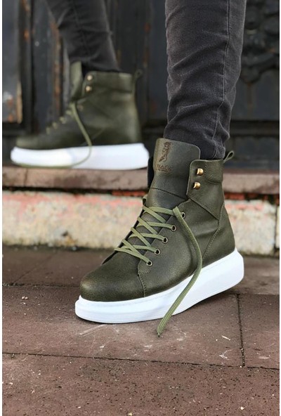 Knack Haki Deri Yüksek Taban Bağıcıklı Yüksek Boğazlı Spor Bot Knack Haki Deri Yüksek Taban Bağıcıklı Yüksek Boğazlı Spor Bot