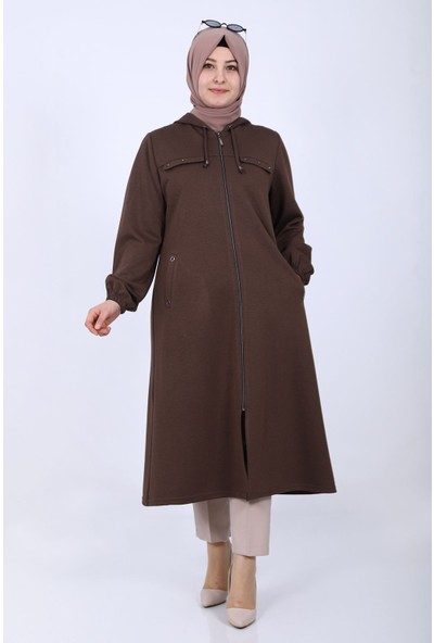 Kombinal Kadın Vizon Kapüşonlu Tesettür Büyük Beden KAP-1029 Kombinal Kadın Vizon Kapüşonlu Tesettür Büyük Beden KAP-1029