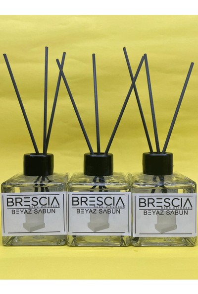 Brescia Bambu Çubuklu 3 Lü Beyaz Sabun Ofis Oda ve Banyo Kokusu Brescia Bambu Çubuklu 3 Lü Beyaz Sabun Ofis Oda ve Banyo Kokusu