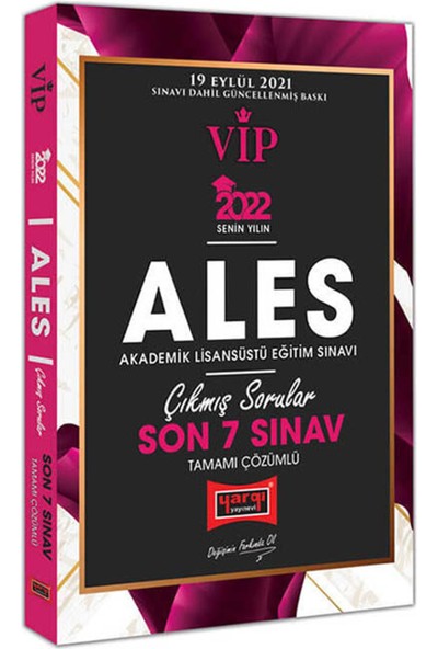 Yargı Yayınevi ALES 2022 Vip Son 7 Sınav Tamamı Çözümlü Çıkmış Sorular Yargı Yayınevi ALES 2022 Vip Son 7 Sınav Tamamı Çözümlü Çıkmış Sorular