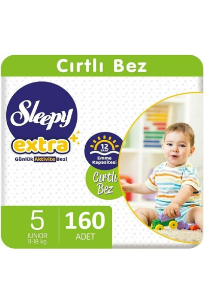 Sleepy Extra No 5 11-18 kg Günlük Aktivite Bezi 160'lı Sleepy Extra No 5 11-18 kg Günlük Aktivite Bezi 160'lı