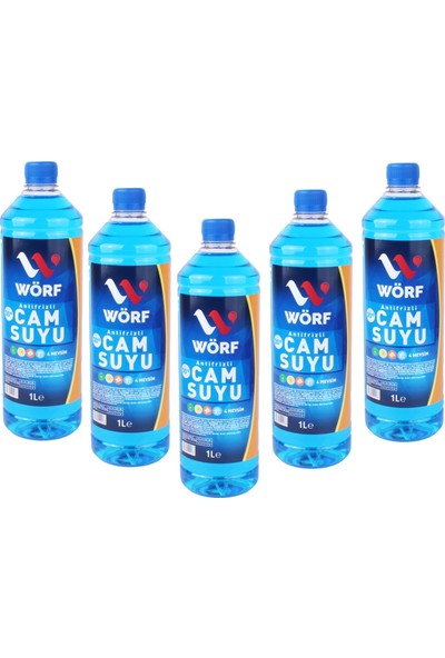 Wörf Antifirizli Cam Suyu 1 Lt -30° Derece 5 Adet Wörf Antifirizli Cam Suyu 1 Lt -30° Derece 5 Adet