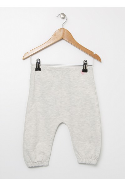 Mammaramma 21WG-20 Gri Melanj Standart Kalıp Nakışlı Bebek Eşofman Altı