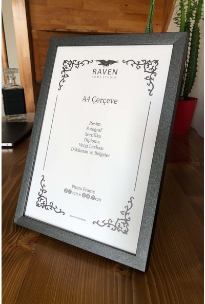 Raven Home Studio 21 x 30 cm Fotoğraf Çerçevesi Klasik Düz Antrasit