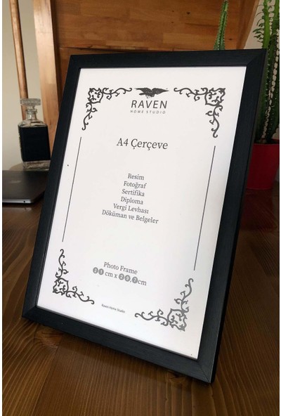 Raven Home Studio 21 x 30 cm Fotoğraf Çerçevesi Klasik Düz Siyah