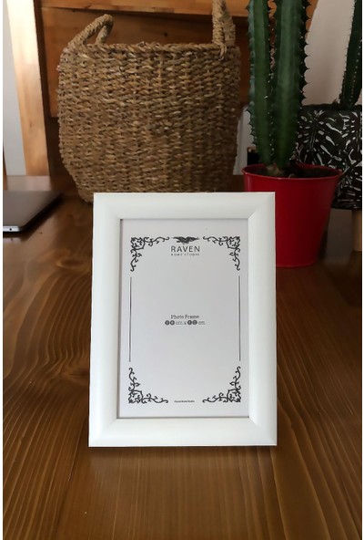 Raven Home Studio 10 x 15 cm Fotoğraf Çerçevesi Klasik Oval Beyaz
